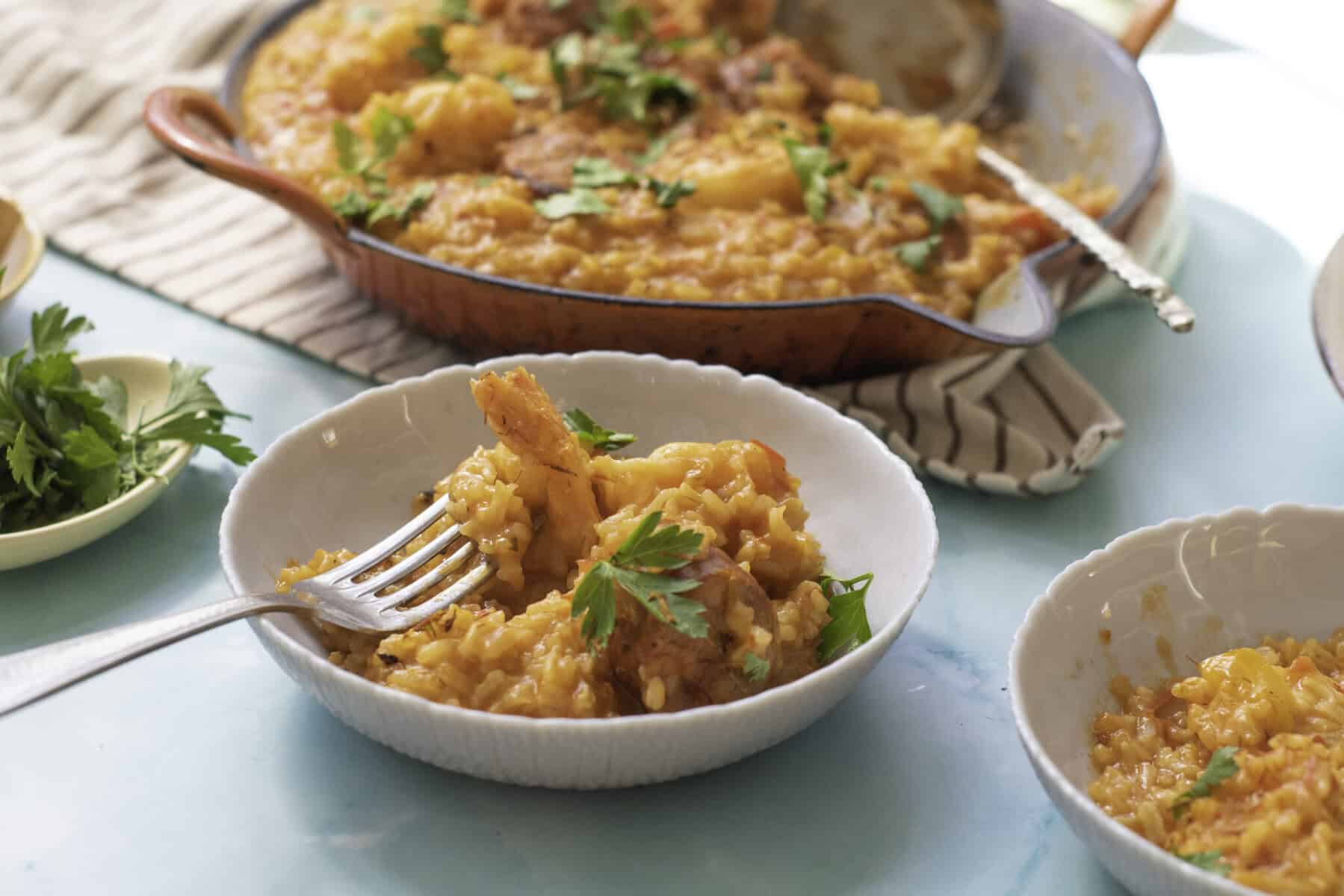 Easy Shrimp Paella with Saffron – Stovetop Dinner in 45 Minutes